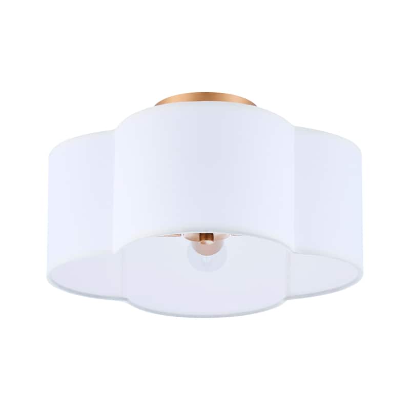 CO-Z 4 Light Clover Semi-Flush Mount Ceiling Light - Gold & White - On ...