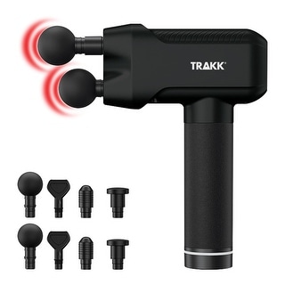 TRAKK Dual Head Percussion Massage Gun - 8 Interchangeable Heads - Bed ...