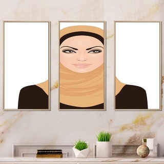 Designart "Portrait of Muslim Woman In Traditional Hijab" Modern Framed ...