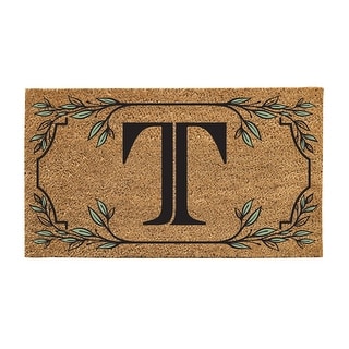 28 in. x 16 in. Monogram Coir Mat, Letter "T" - Bed Bath & Beyond ...