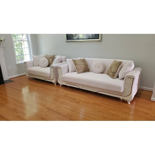 Ceren Modern One Sofa One Love Seat One Chair Living Room Set - Bed ...