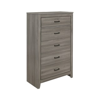 Riley 53 Inch Modern Chest Dresser, 5 Drawers and Bronze Bar Handles ...