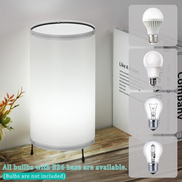 Set of 2 Small Bedside Table Lamps with Simple Metal Base - Bed Bath ...