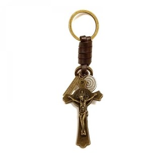Antique Finish Saint Benedict On The Cross Key Chain - Bed Bath ...