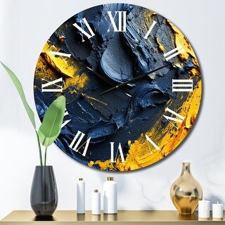 Designart "Rough Love Slavic Abstract Painting Yellow Blue I" Abstract ...