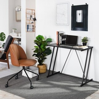 Z-Shaped Metal Frame Computer Desk Writing Study Workstation - Bed Bath ...