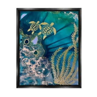Stupell Modern Sea Life Patterns Framed Floater Canvas Wall Art Design ...