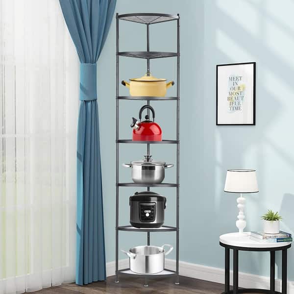 7-Tier Cookware Stand Multi-Layer Pot Rack Corner Shelf Rack for Pans ...
