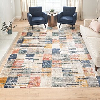 Gertmenian Amiens Aden Multi Colored Modern Abstract Style Area Rugs ...