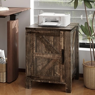 Bedside Tables Rustic Bedside Tables with Sliding Barn Door, Adjustable ...