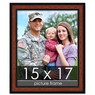 15x17 Traditional Walnut Complete Wood Picture Frame with UV Acrylic ...