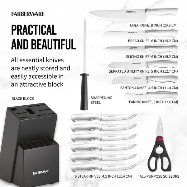 Farberware 15 Piece Knife Set with Block - N/A - Bed Bath & Beyond ...