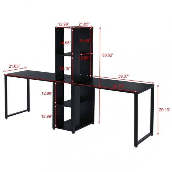 Two Person Computer Desk Double Workstation With Drawer Large Dual Work ...