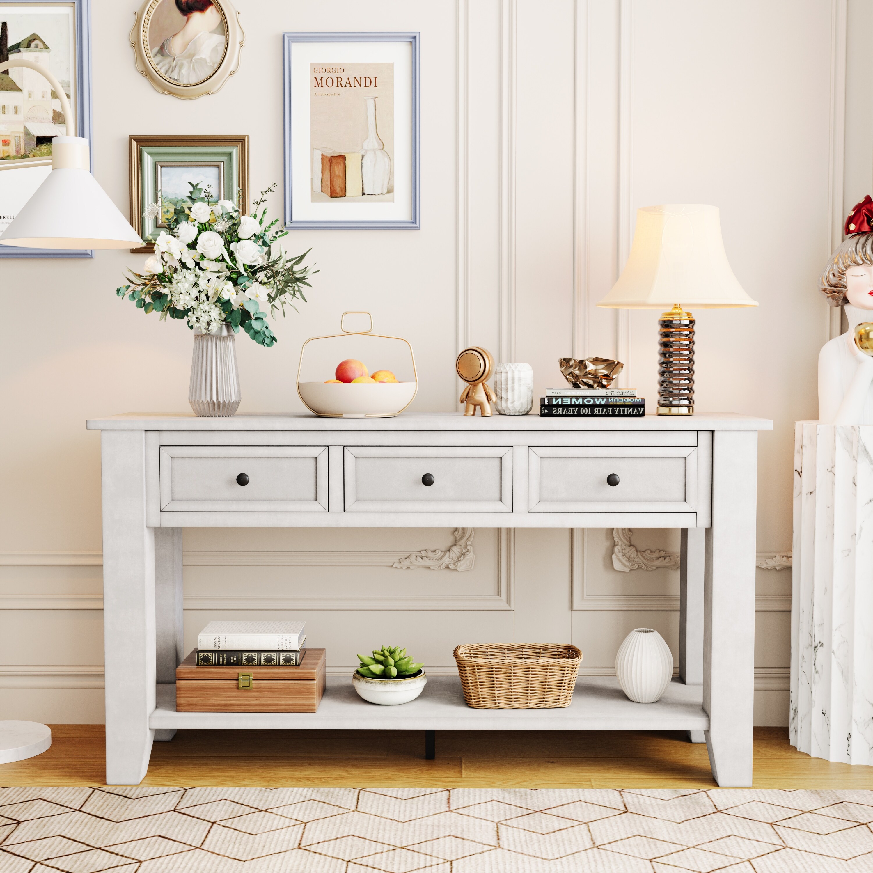 Console Table Sofa Table for Living Room with 3 Drawers and 1 Shelf Bed Bath Beyond 38295288