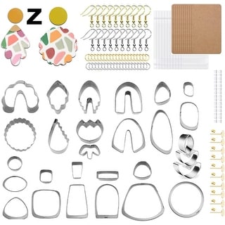 138pcs Polymer Clay Cutters Set with Hooks 28 Shapes Clay Earing ...
