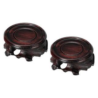 Wooden Stand Holders Displays Base 50mm Diameter Black for Vase Bonsai ...