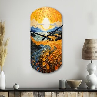 Vangogh Harvest Time In The Wheat Fields II - Vangogh Large Wall Clocks ...