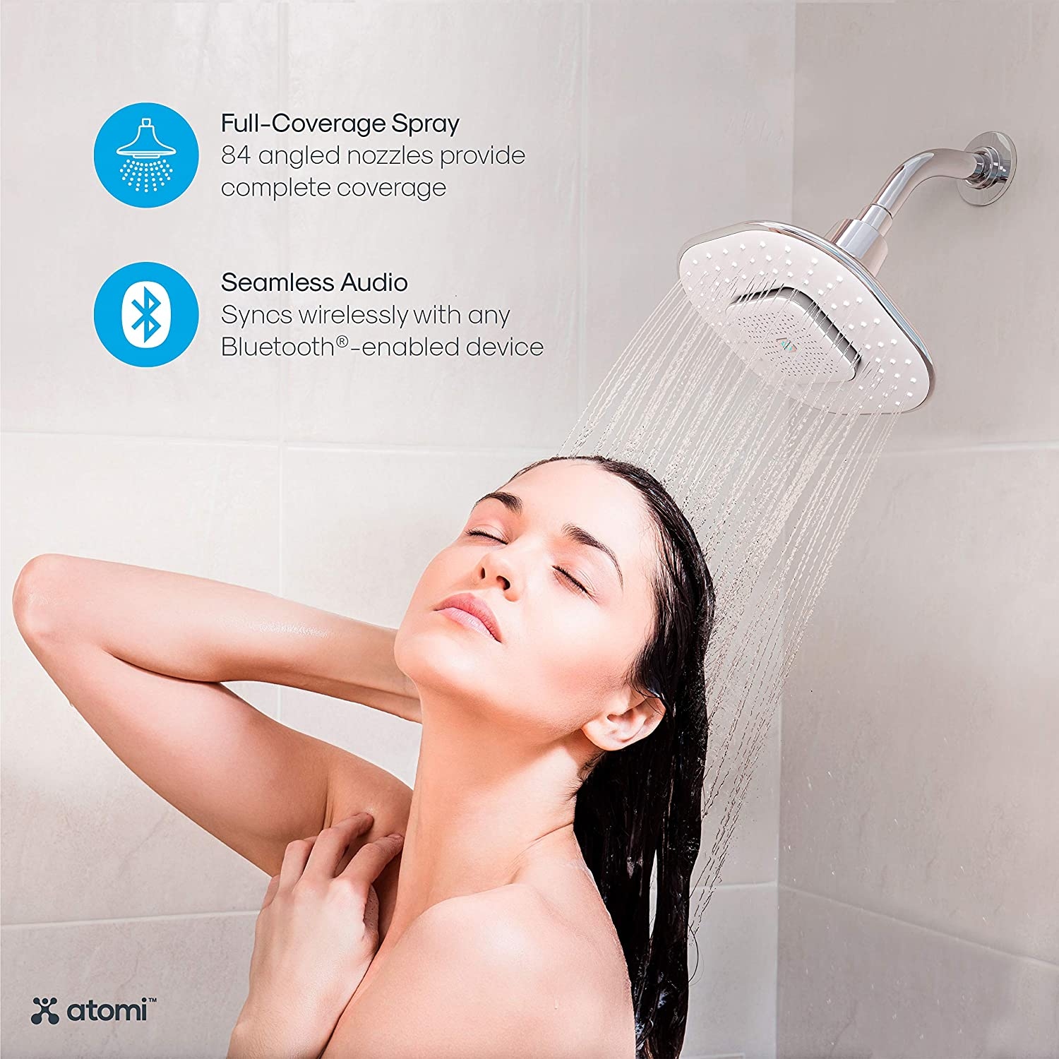 4.9 White Showerhead With Removable Magnetic Bluetooth Speaker Bed Bath Beyond 36289233