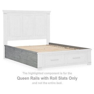 Ashley Furniture Queen Rails with Roll Slats - B772-96 Queen Rails with ...