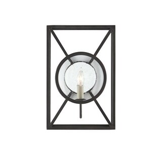 Currey & Company Beckmore Black Wall Sconce - 15"h x 10"w x 3.5"d - Bed ...