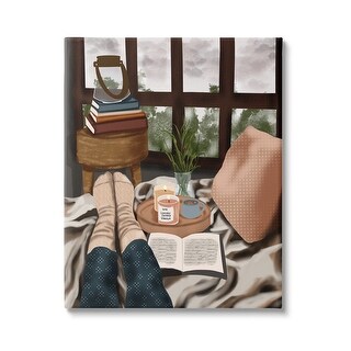 Stupell Relaxing Reading in Bed Canvas Wall Art Design by Saba Rauf ...