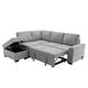 L-shaped Pull-out Sleeper Sectional Sofa Bed with Storage, Reversible Sleeper Sectional Sofa ...