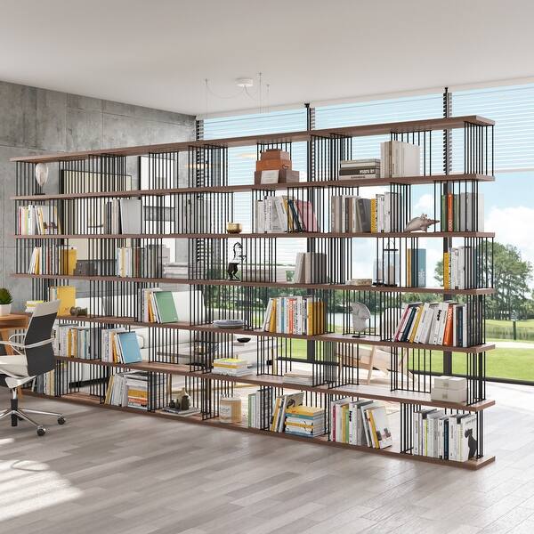 Mylotus-Home Antique Walnut Color Large 6-Tiers Size Display Library ...