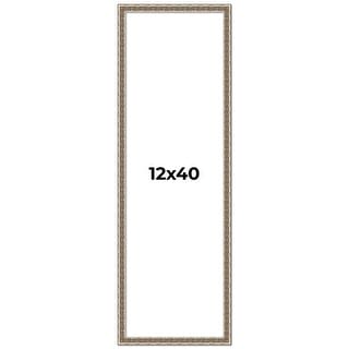 12x40 Frame Silver Versailles Ornate Solid Wood Picture Frame | 1 Inch ...