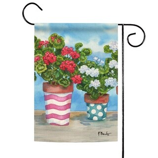 Red and White Patriotic Geraniums Outdoor Garden Flag 18" x 12.5" - Bed ...