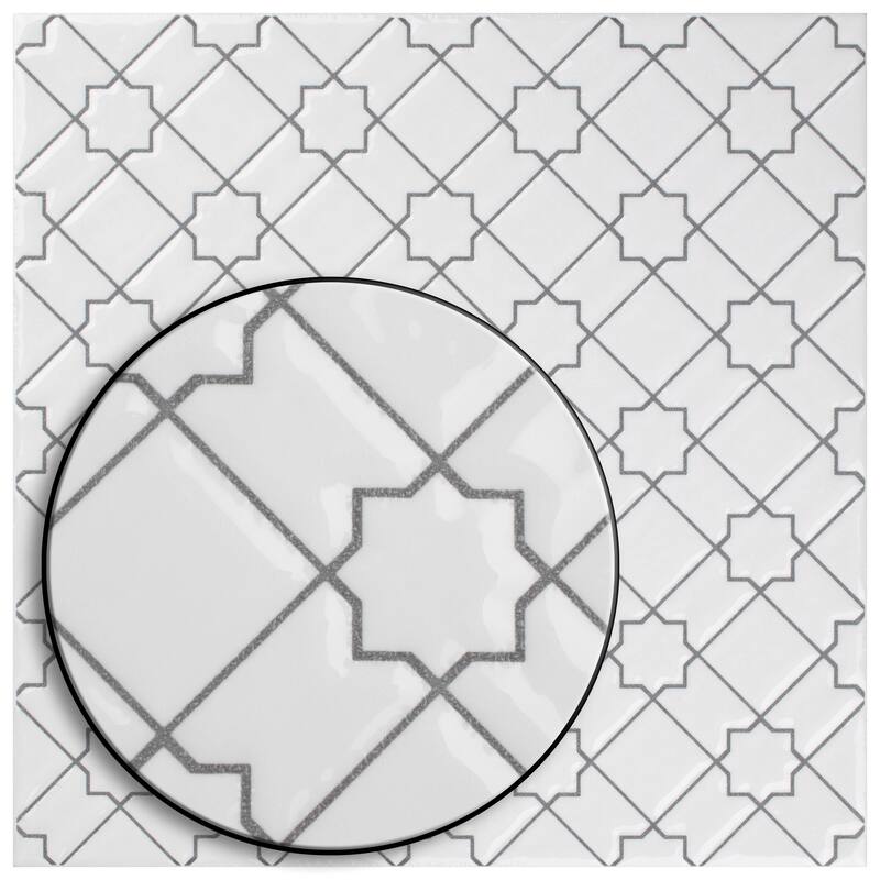 Merola Tile Sevillano Giralda White 7-7/8" x 7-7/8" Ceramic Wall Tile ...