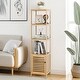Bamboo Bathroom Rack 5-Layer Multifunctional Adjustable Shelf Natural ...