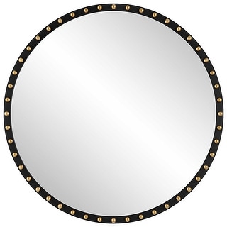 Distressed Round Wall Mirror - 50" - Black and Gold - Bed Bath & Beyond ...