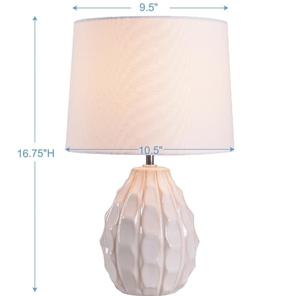 Cream Sculptured Base Ceramic Table Lamp - Bed Bath & Beyond - 37436325