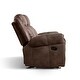 Verne Brown Manual Microsuede Glider Reclining Loveseat with Center ...