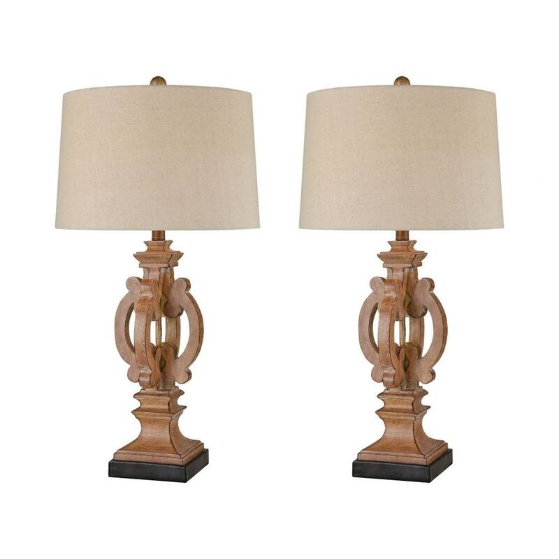 Hapsburg Oak 2 Light Standard Table Lamp Set of Two Made Of Composite ...