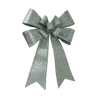 Galvanized Metal Double Bow Christmas Holiday Wall Decor Large - Bed ...