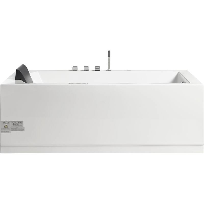6 ft Acrylic White Rectangular Whirlpool Bathtub w Fixtures - Overstock ...