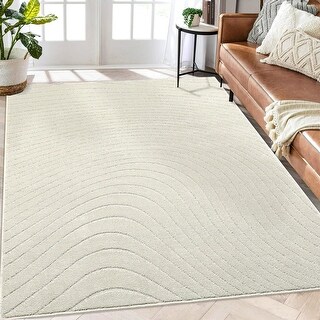 GlowSol Rolling Waves Plush Modern Abstract Waves Shag Area Rug - Bed ...