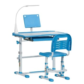 Children's Writing Desk Set Adjustable Student Table and Chair with ...