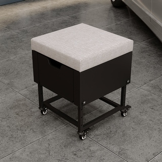 Rolling Tool Stool,Step Stool Tool Box on Wheels,Adjustable Height ...