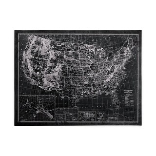 Explorer USA Map Noir (42 x 56) Canvas Art Print - Bed Bath & Beyond ...