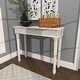 White Wood Intricately Carved Slim Scroll Console Table with Turned ...