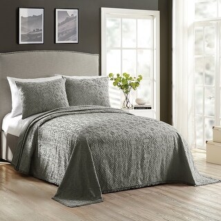 Laurel & Mayfair Avah Bedspread, Gray - Bed Bath & Beyond - 34495126