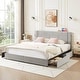 VECELO Upholstered Storage Bed Frame with 2 Side USB Ports and 4 Big ...