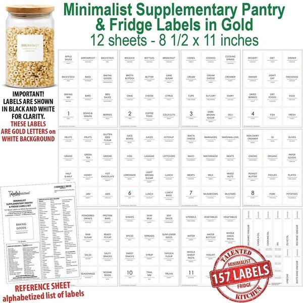 157 PCS Fridge Labels for Container Organizer Minimalist Pantry Jar ...