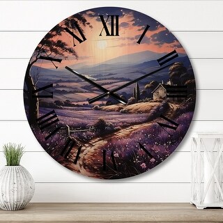 Designart "Countryside Lavender Landscape Patchwork III" Landscapes ...