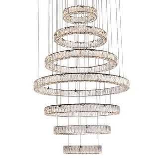 Elegant Lighting 3503G7L Monroe 40" Wide LED Crystal Ring Chandelier ...