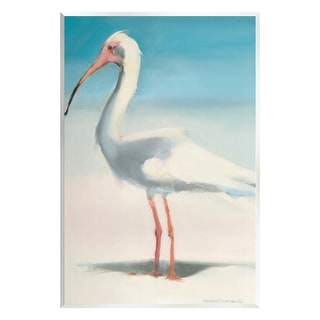 Stupell Egret Portrait Beach Sand Gradient Wall Plaque Art by Kathleen ...