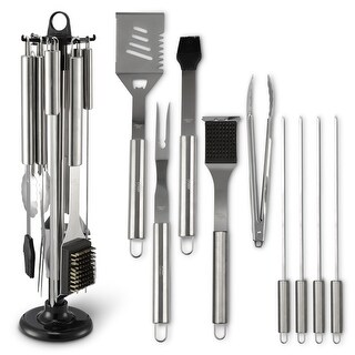 Cheer Collection 10 Piece Stainless Steel BBQ Set with Carousel - Bed ...
