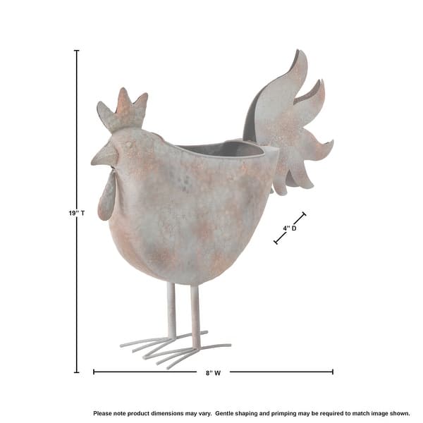 Metal Rooster Planter 19 " - Bed Bath & Beyond - 39942939